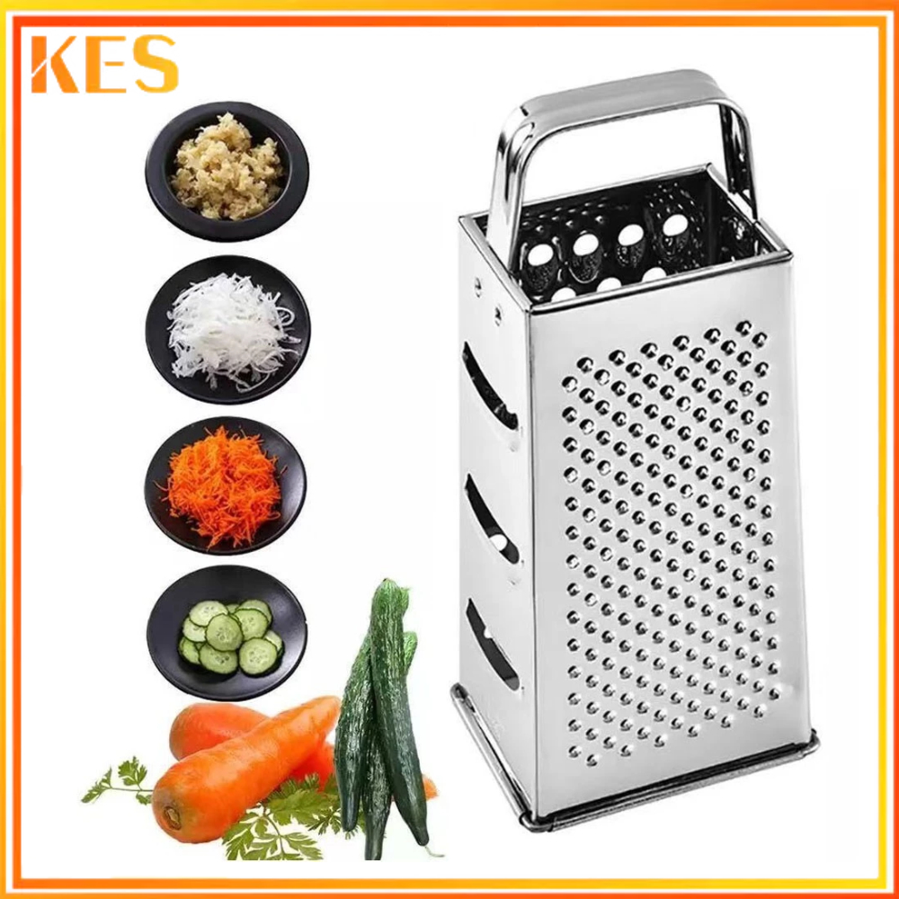 kes*Stainless 4-Sided Food Grater Vegetable Cheese Shredder kitchen ...