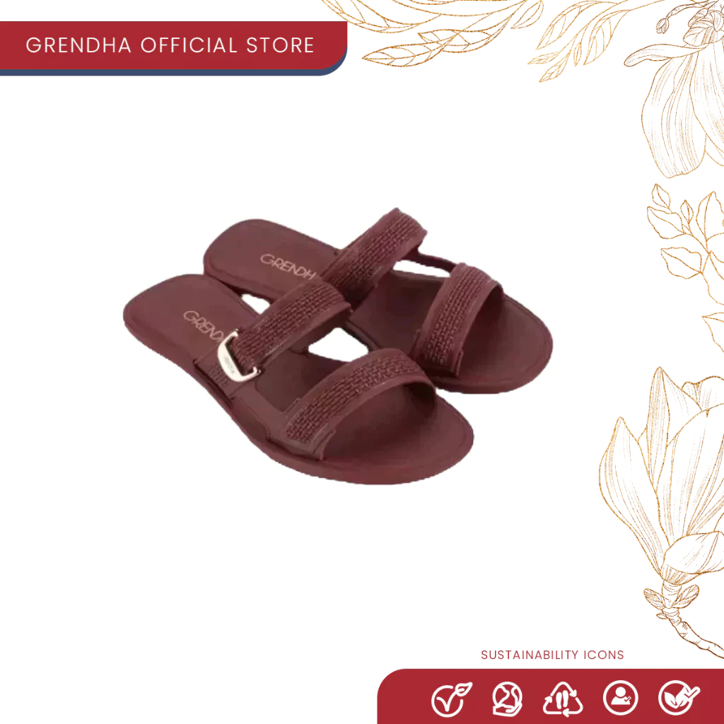 Grendha Buriti Slide Ad Burgundy Women's Slides | Shopee Philippines