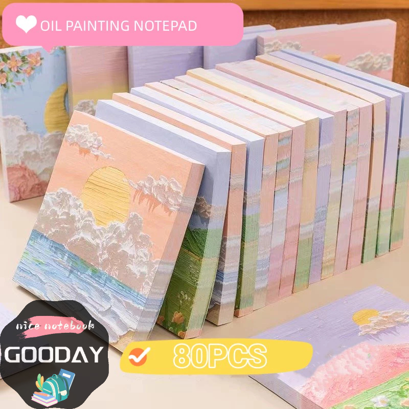 80 pcs oil painting notes landscape three-dimensional Charming loose ...