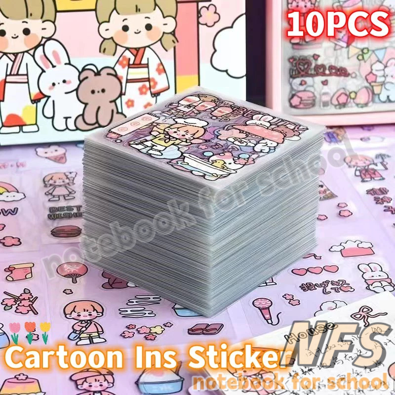 10/20PCS Cartoon Ins Sticker Cute Waterproof Transparent Sticker ...