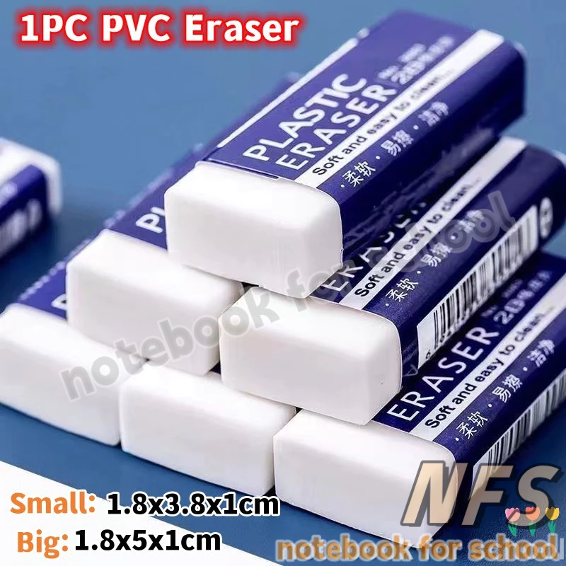 1PC PVC Rubber 2B Plastic White Pencil Eraser For Grade Student Office ...