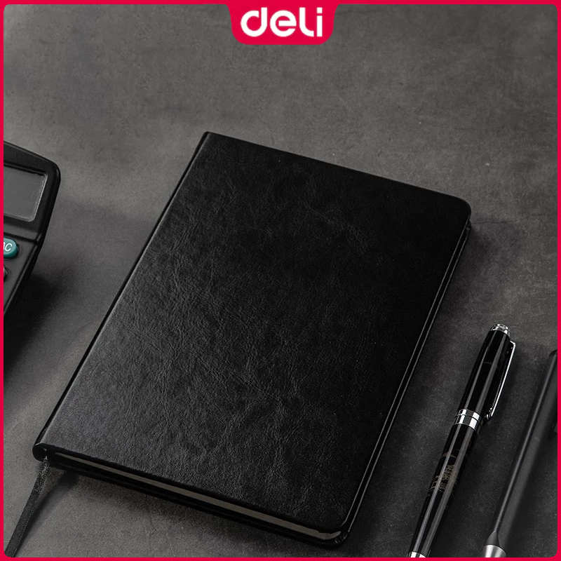 Deli 25K Leather Cover Notebook 80sheets Thick Business Meeting ...