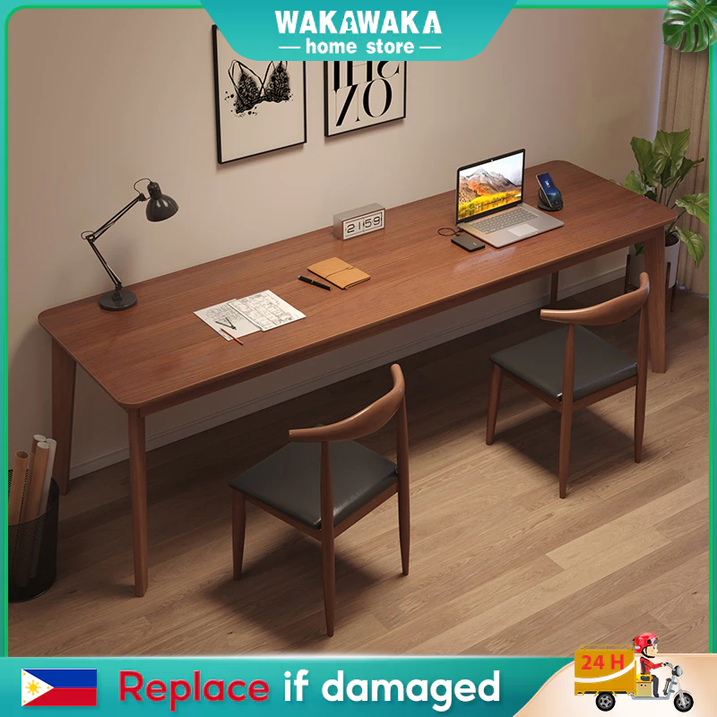 140CM Study Table Wooden Long Table Computer Table Desk Office Table ...