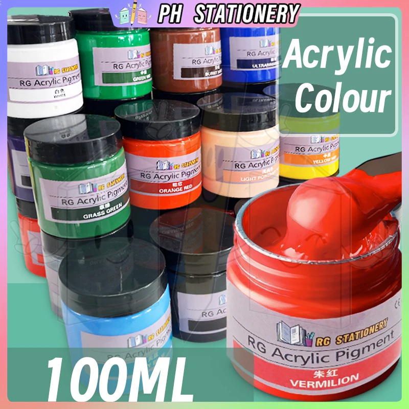100ML Acrylic Paint Set for Painting Textile Fabric Poster Professional ...