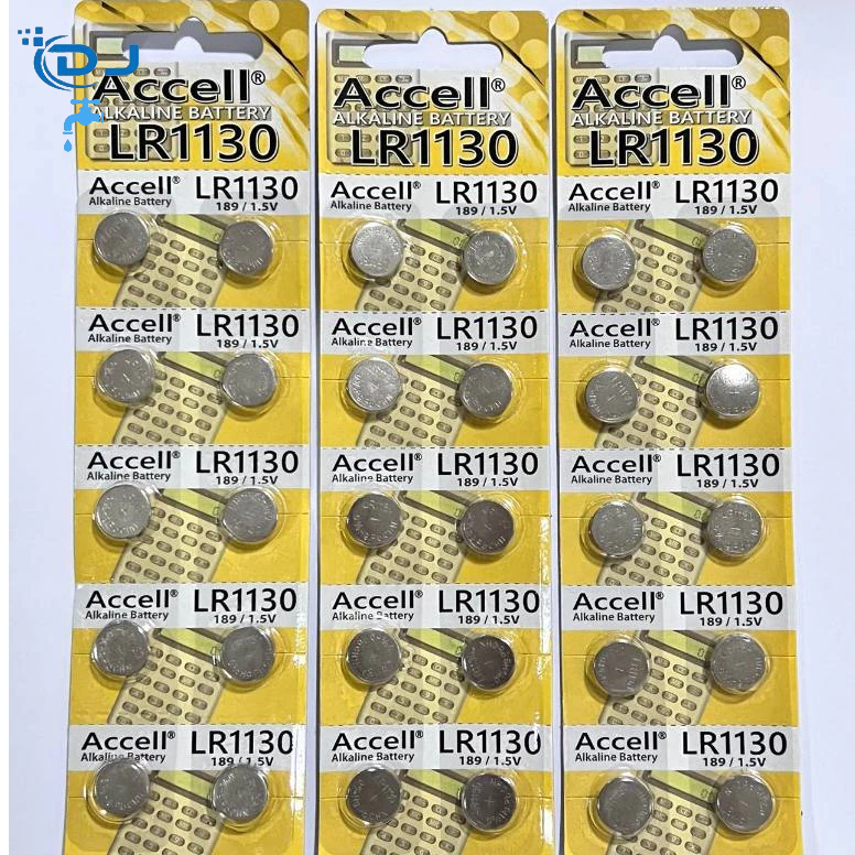 LR1130 AG10 accell 1.55 Volt Alkaline Button Cell Battery | Shopee ...