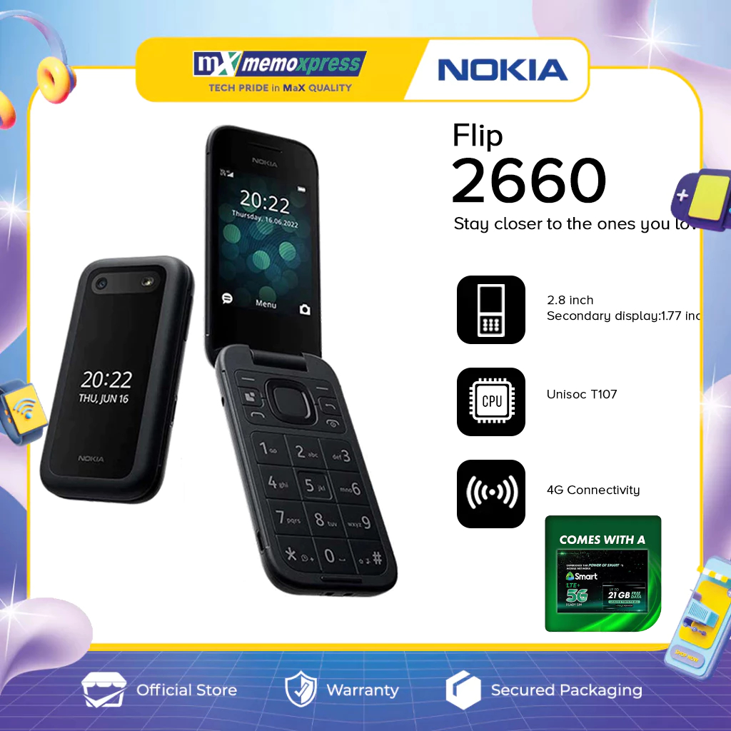 Nokia 2660 Flip 4G | Feature Phone | Black | Shopee Philippines