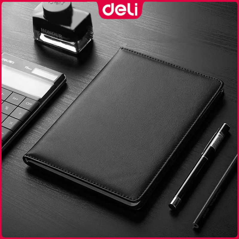 Deli 7901 PU Leather Notebook 80Sheets Journal Notebooks for Business ...