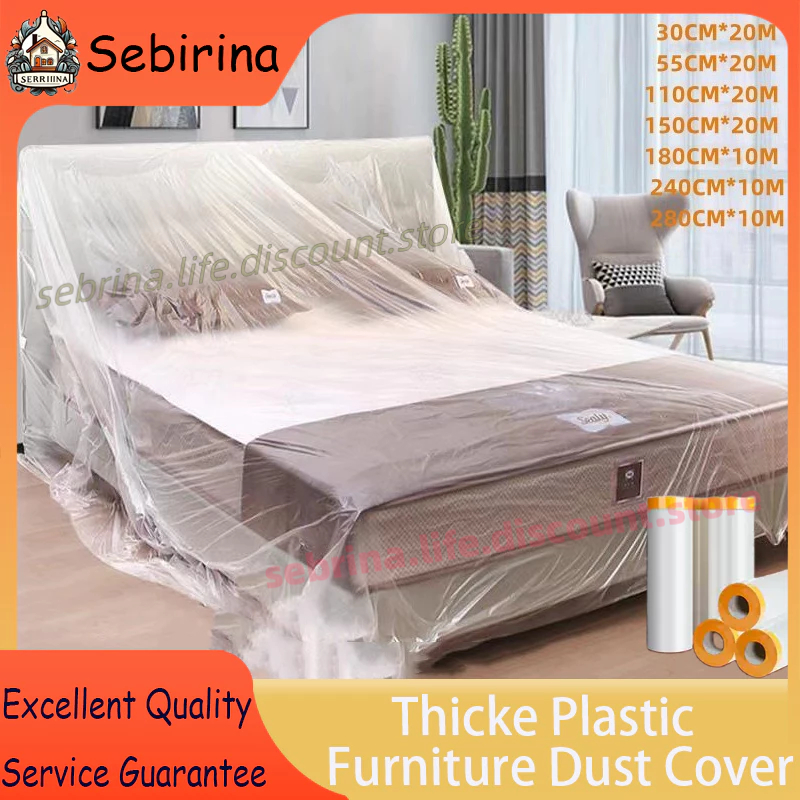 Thicke Plastic Furniture Dust Cover Disposable Waterproof Car Dusty Bed ...