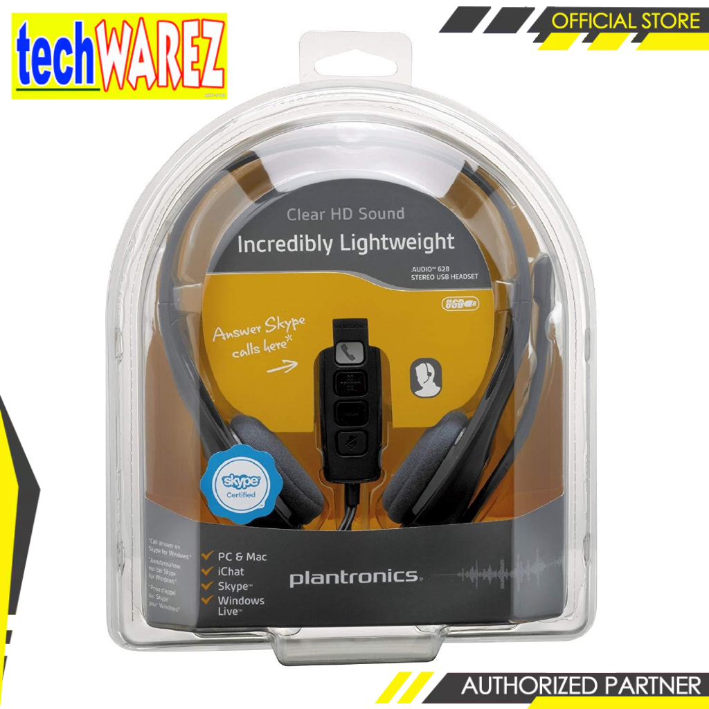 Plantronics Audio 628 USB Stereo Headset Black | Shopee Philippines