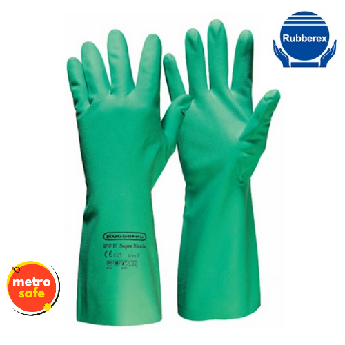 Rubberex Super Nitrile Rubber Chemical Resistant Gloves RNF15 RNF18 CE ...
