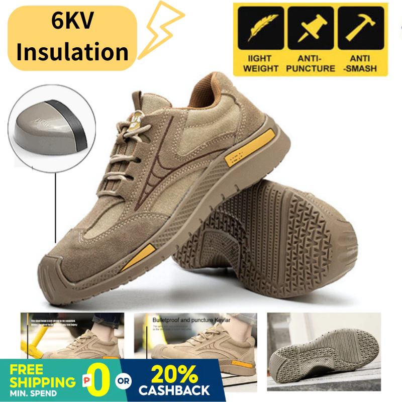 6KV Insulation Safety Shoes For Men Steel Toe Leather Rubber Safety ...