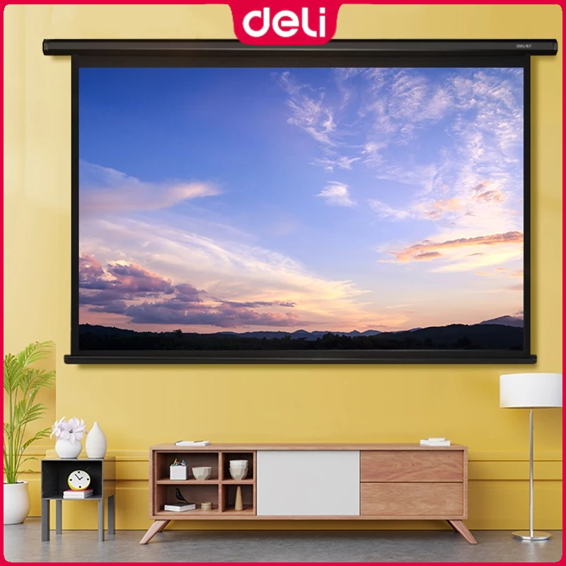 Deli 4K Projector Screen Electric Remote Control 16:10 Screen 100 Inch ...