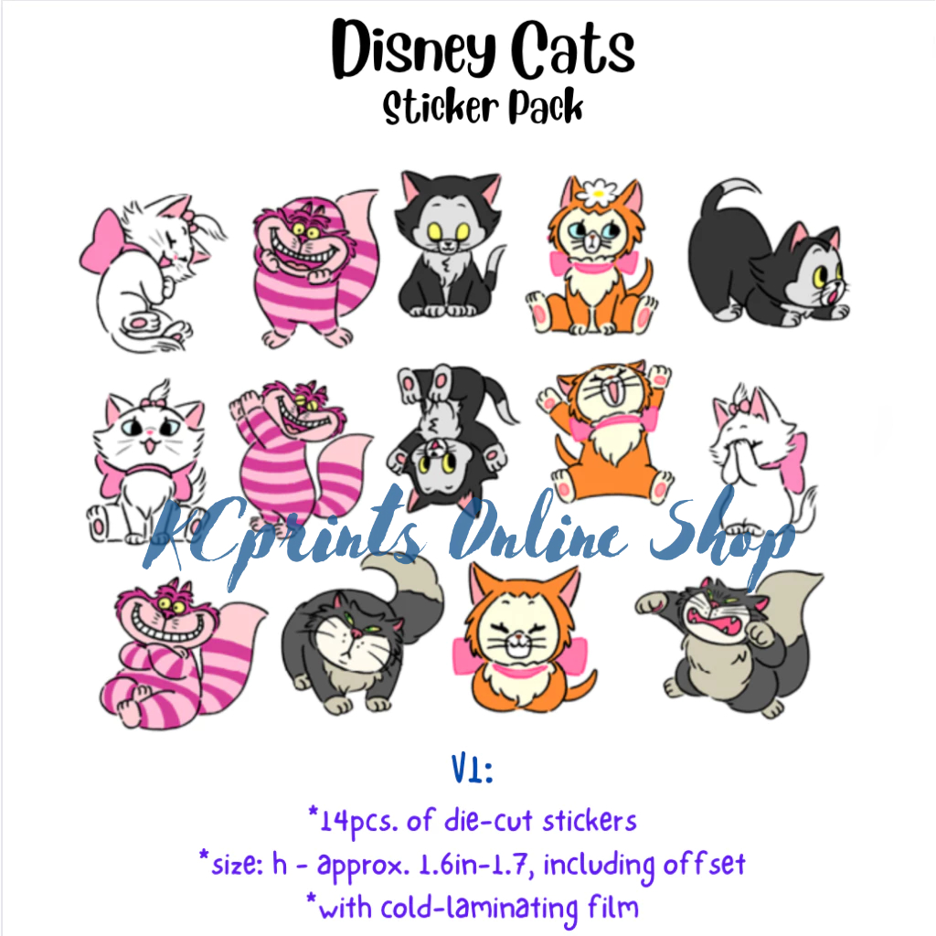 Disney Cats Sticker Pack Deco Journal Cute | Shopee Philippines