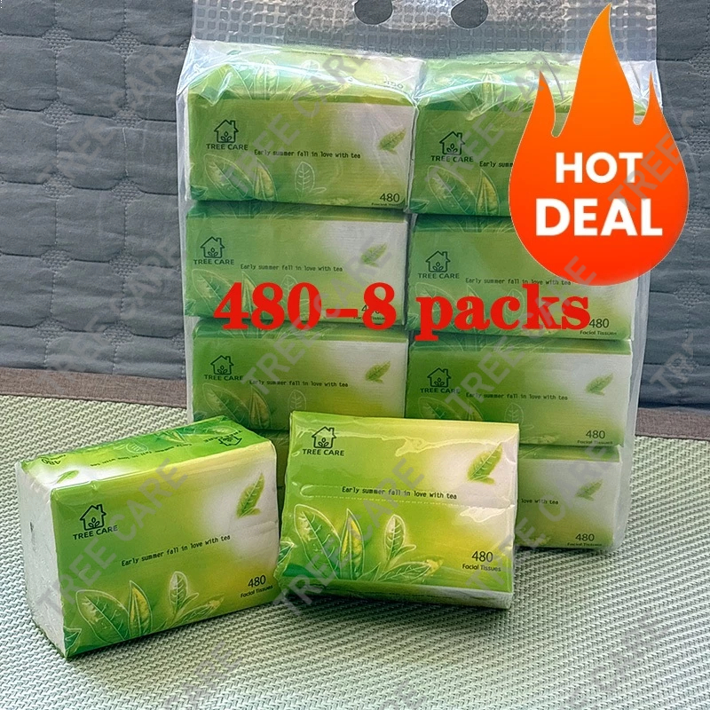 Tree care 8packs green tea tissue 480sheets toilet paper tissue paper ...