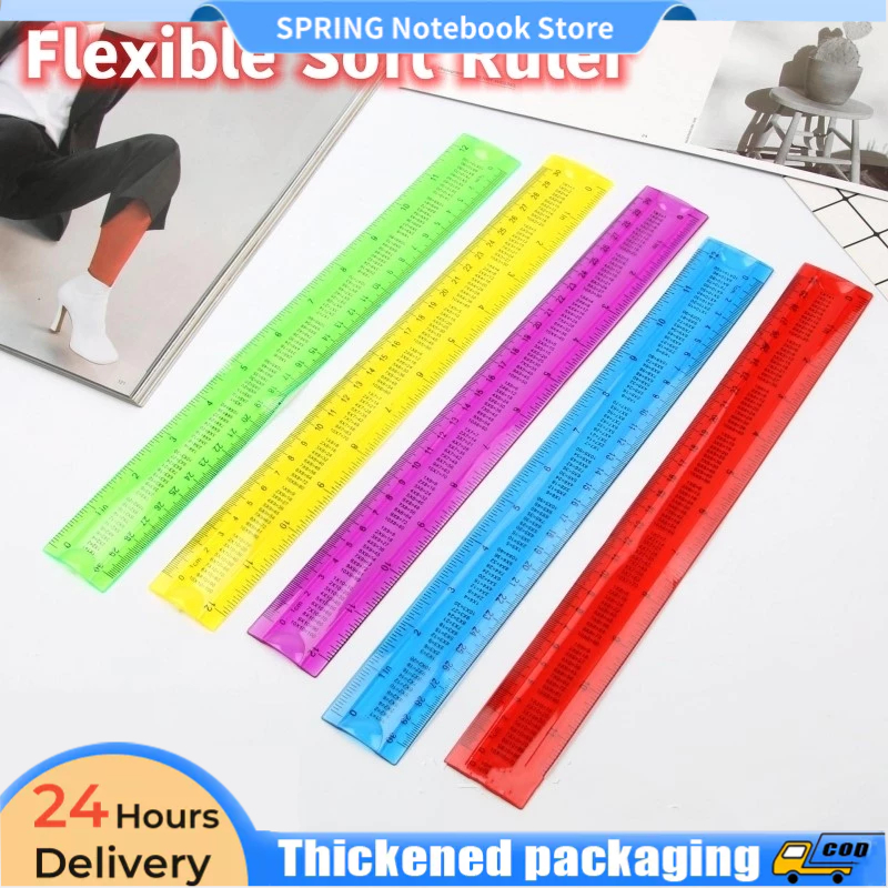 30CM Candy Color Ruler Flexible Soft Unbreakable Multifunctional ...