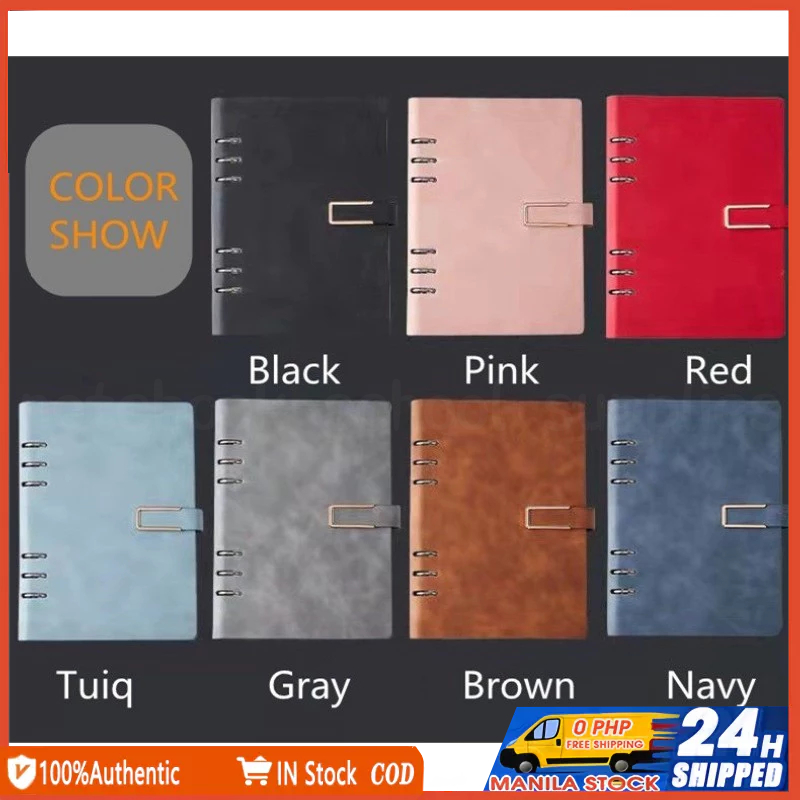 A5 B5 Leather Refillable Refill Notebook loose-Leaf Binder Magnetic ...