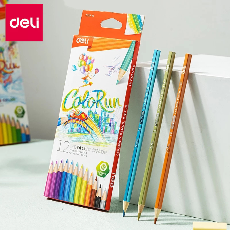Deli 12Color Set Colored Pencil Art Painting Colored Pencils School ...
