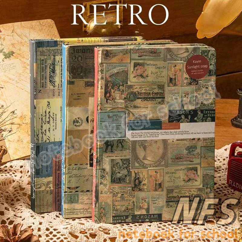 NFS European A5 Vintage Retro Classic Notebook Writing Kraft Diary ...