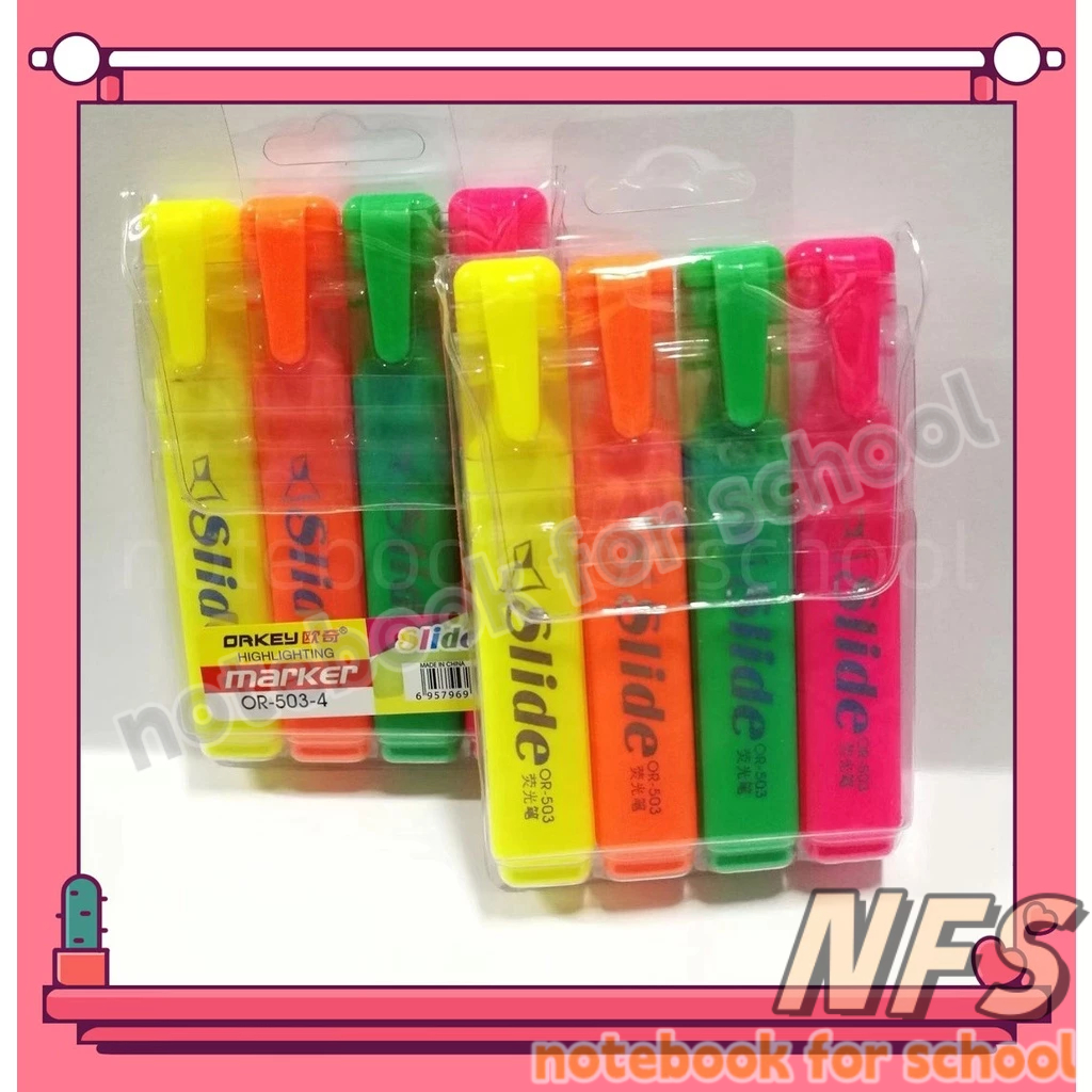NFS 4/6pcs Color Highlighter School Office Supplies Stationery Marker ...