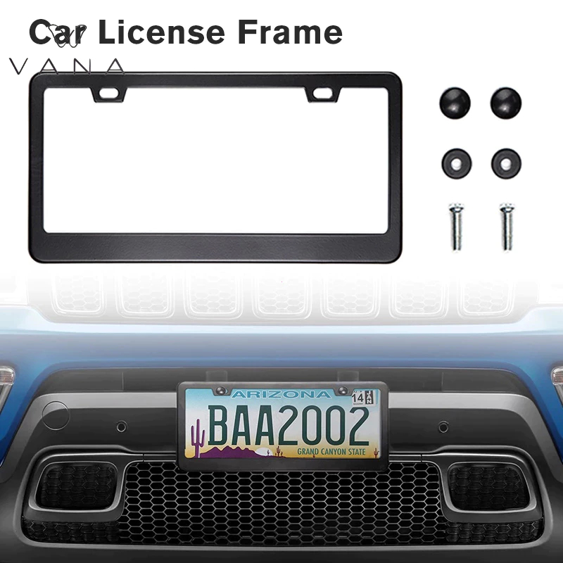 VANA 2/4pcs Car License Plate Stainless Steel Alloy License Plate Frame ...
