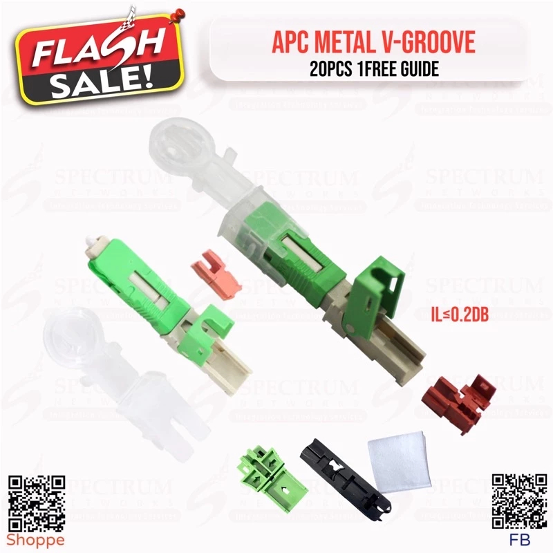 i-Sky SC APC METAL V-GROOVE SC CONNECTOR FASTCONNECT reusable up to 10x ...