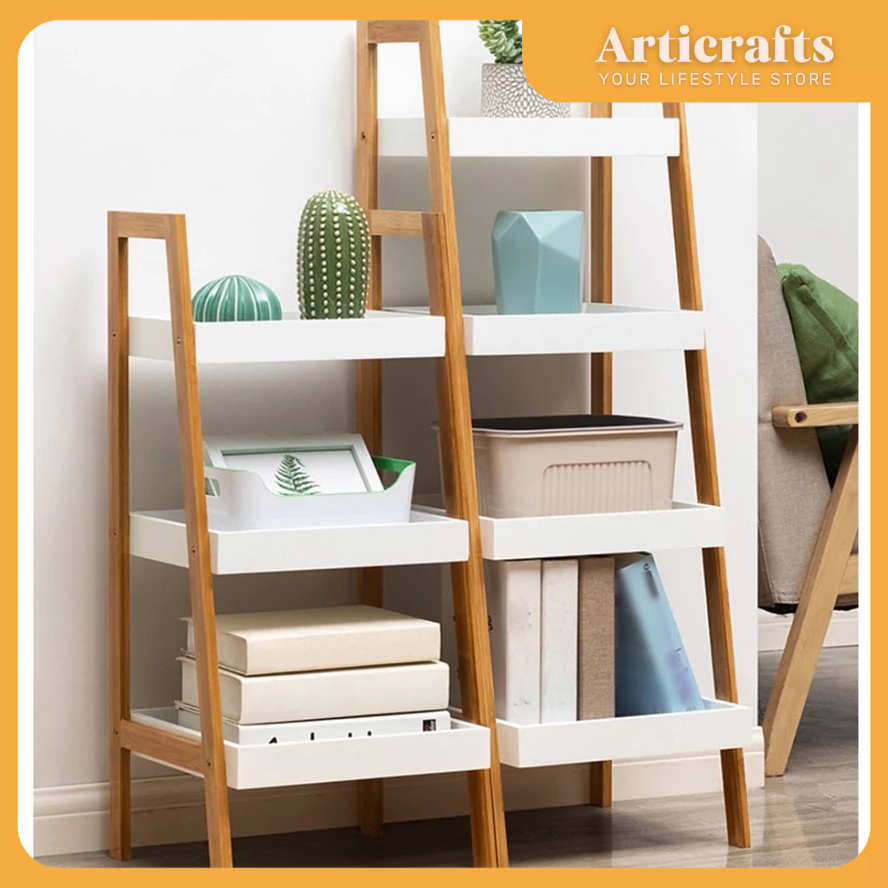 Nordic Minimalist 3-4 Tier Wooden Display Shelve Rack | Shopee Philippines