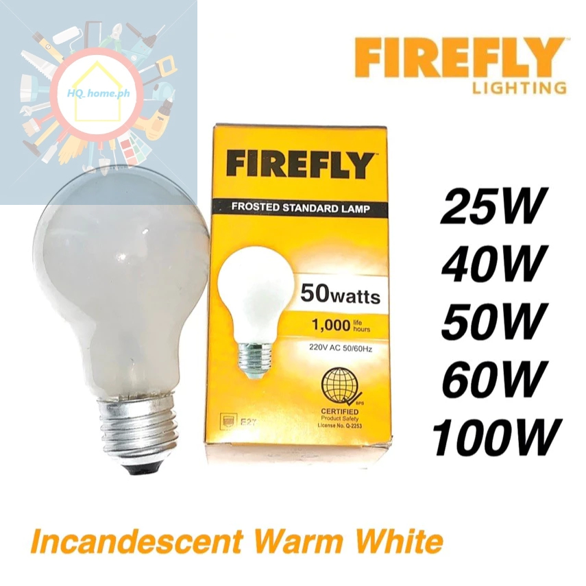 FIREFLY Incandecent/Frosted Standard Lamp 25w 40w 50w 60w 100w/Rubber ...