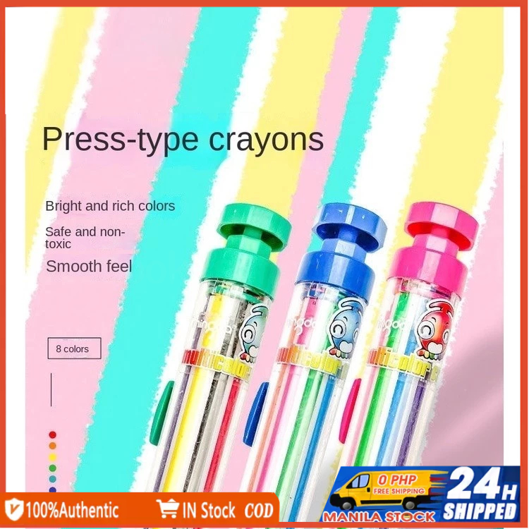 8 in 1 Multi-Color Crayons Retractable Crayons Art Graffiti Painting ...