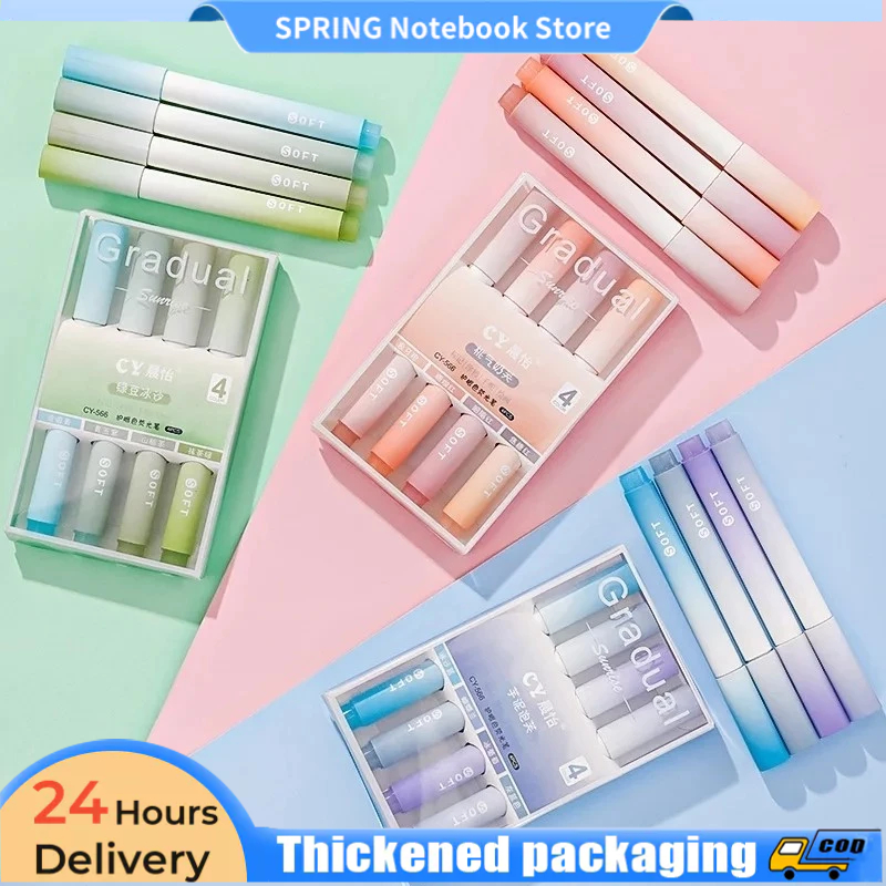 Gradual Highlighter Pens Cute Painting Tools Students Markers Korean ...