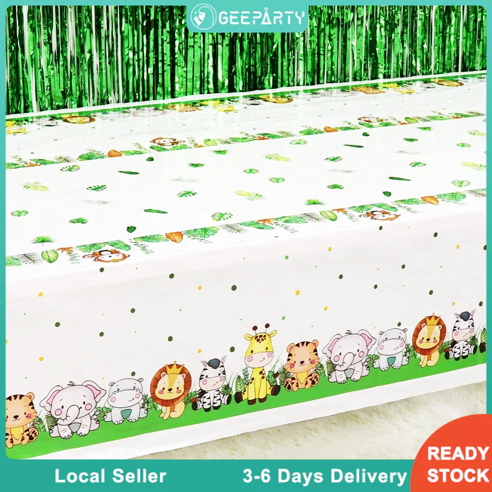 Cute Animal Theme Table Cloth Table Cover for Kids Birthday Party Decor ...