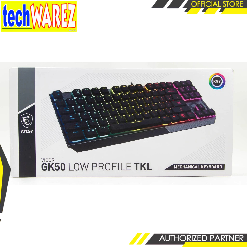 MSI Vigor Gk50 Ten Keyless Low Profile Mechanical Keyboard Kaihl ...