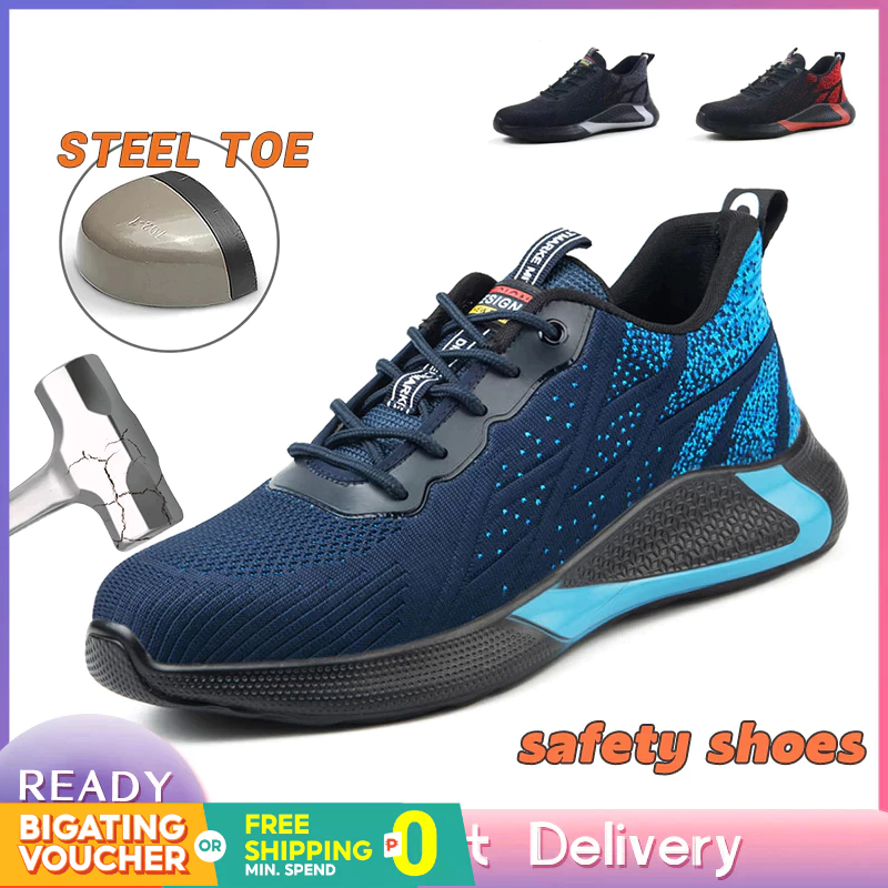 Lightweight safety shoes for men steel toe Rubber Safety Boots Low cut ...