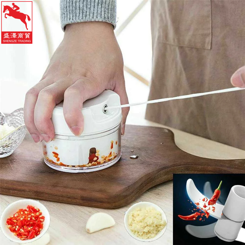 LYX Mini Food Chopper Hand Pull Garlic Grinder Onion Ginger Masher ...