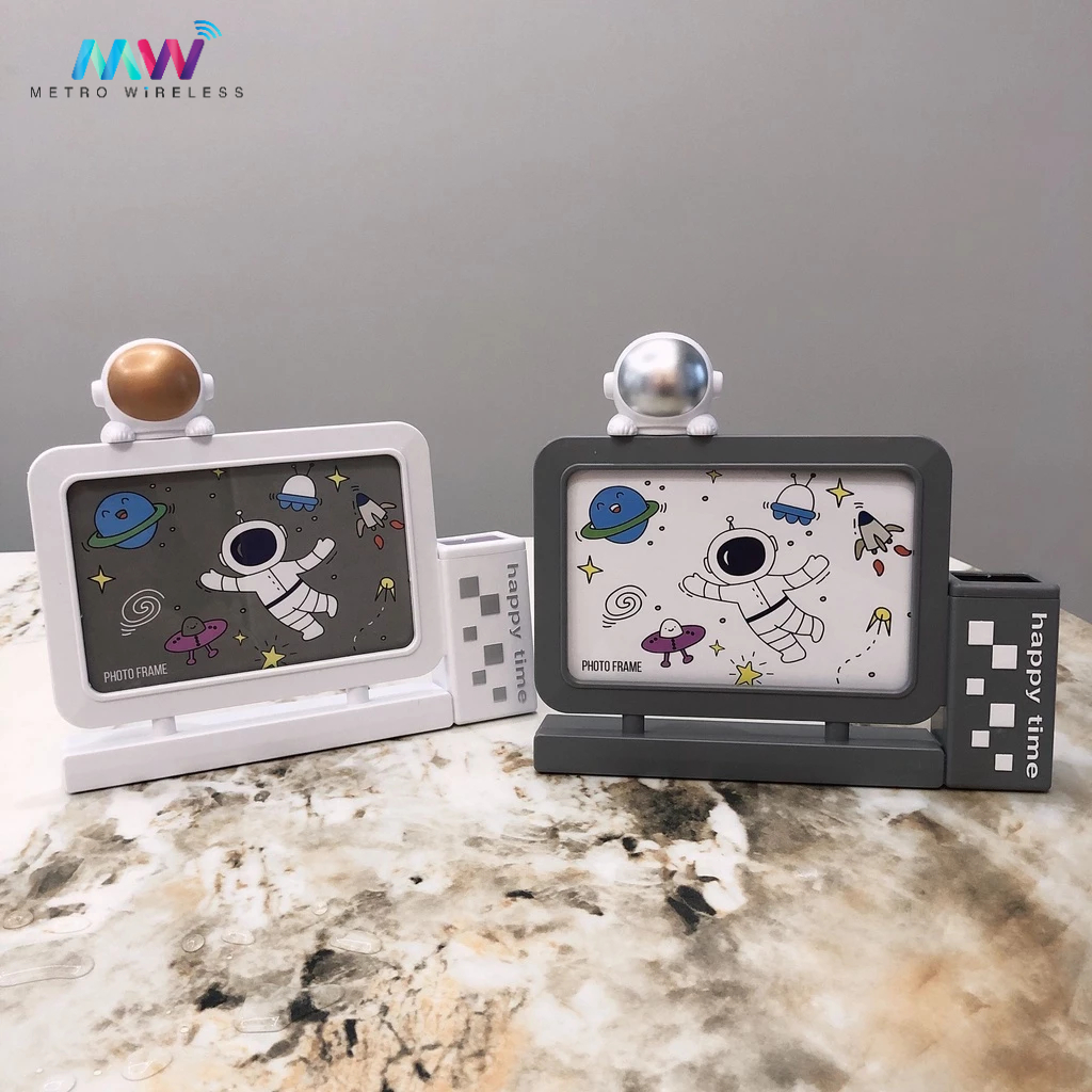 Astronaut Frame with Pen Holder White Gray Aesthetic Frame TF703 ...