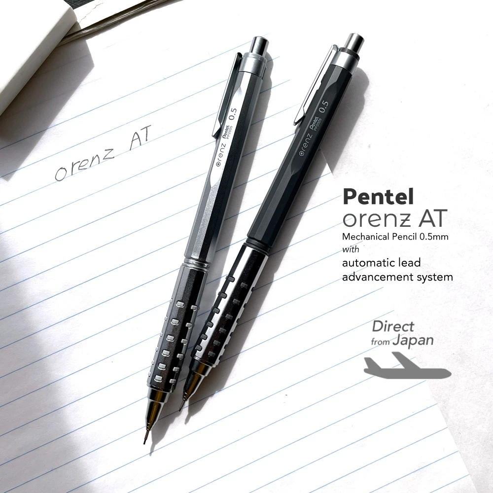 Pentel Orenz AT Mechanical Pencil 0.5mm XPP2005 Silver/Dark Gray with ...