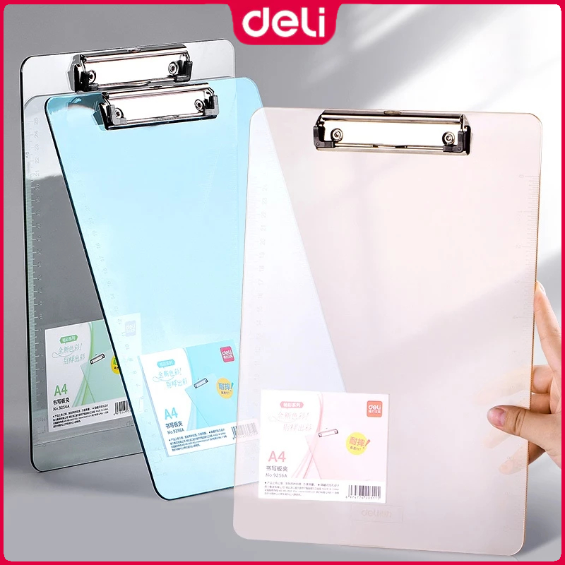 Deli 9256A PET Transparent Plate Clamp File Storage School Supplies ...