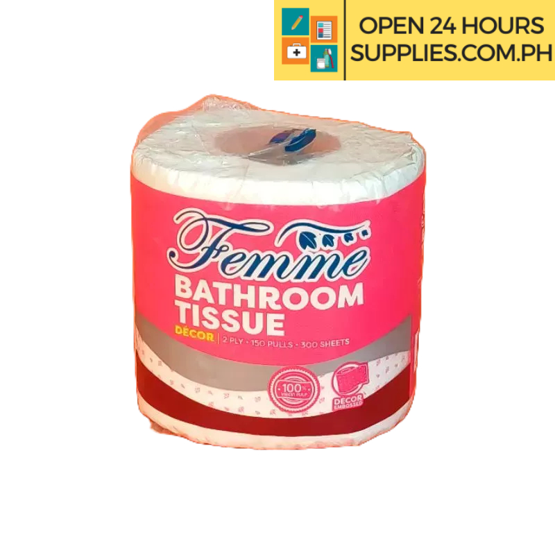 Femme Bathroom Tissue Plain Decor - Solo Rolls 300 Sheets 2 Ply ...