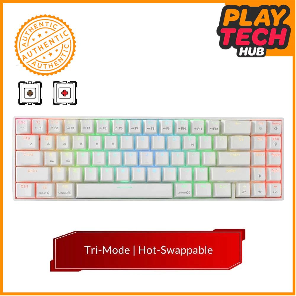 RK Royal Kludge RK71 Tri-Mode RGB 70% Compact 71 Keys Mechanical ...