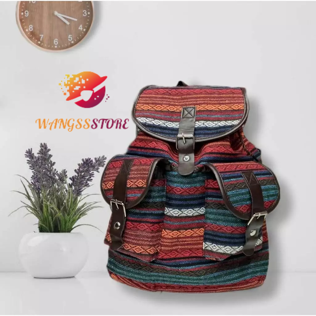 wangssstore Native backpack fashionbag unisex ethnic style school bag ...