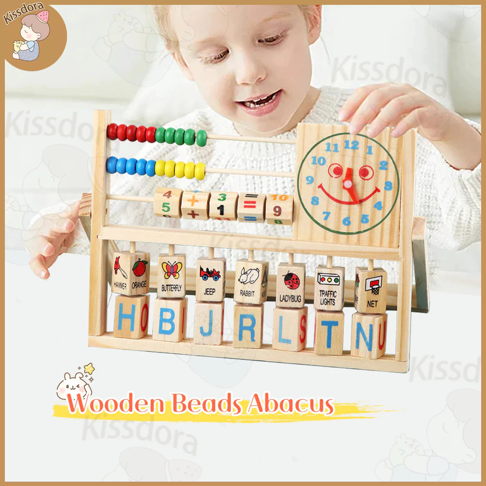 Kissdora Multi Purpose Abacus Puzzle Cartoon Calculating Beads learning Toys Counting Clock Toys ...