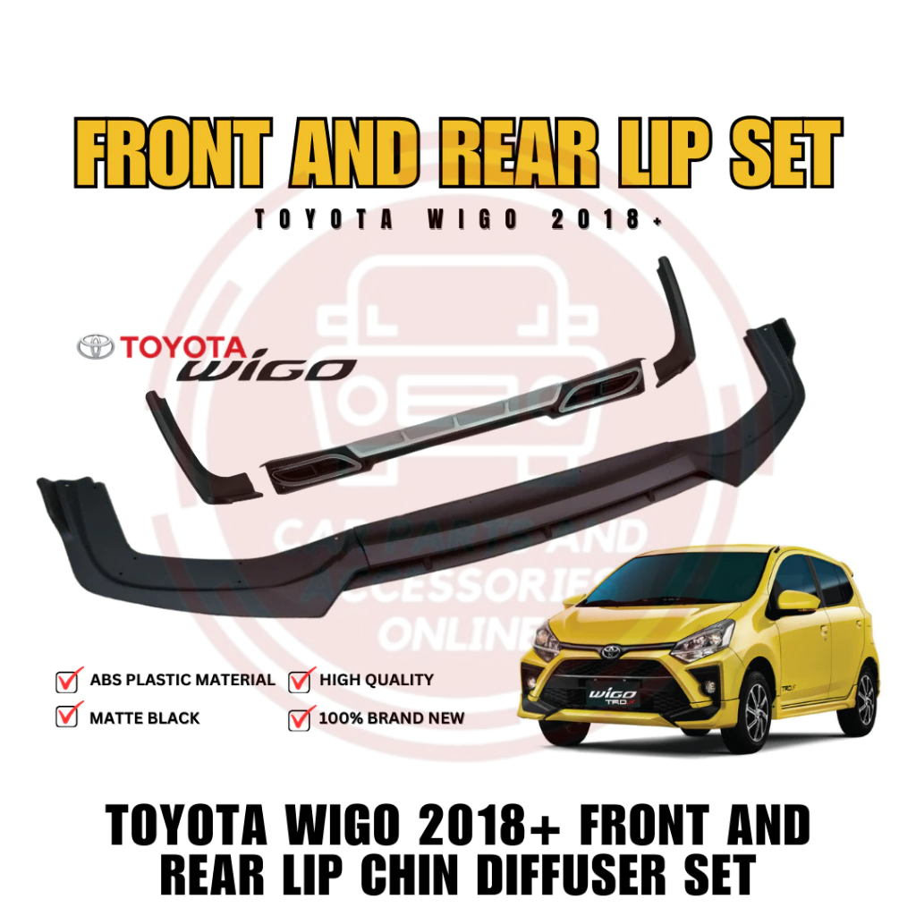 CPAO Toyota Wigo 2018+ Front and Rear Lip Chin Diffuser Set (7444 ...