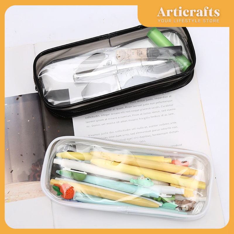 Minimalist Japan Style PVC Pencil Bag with Zipper | Shopee Philippines