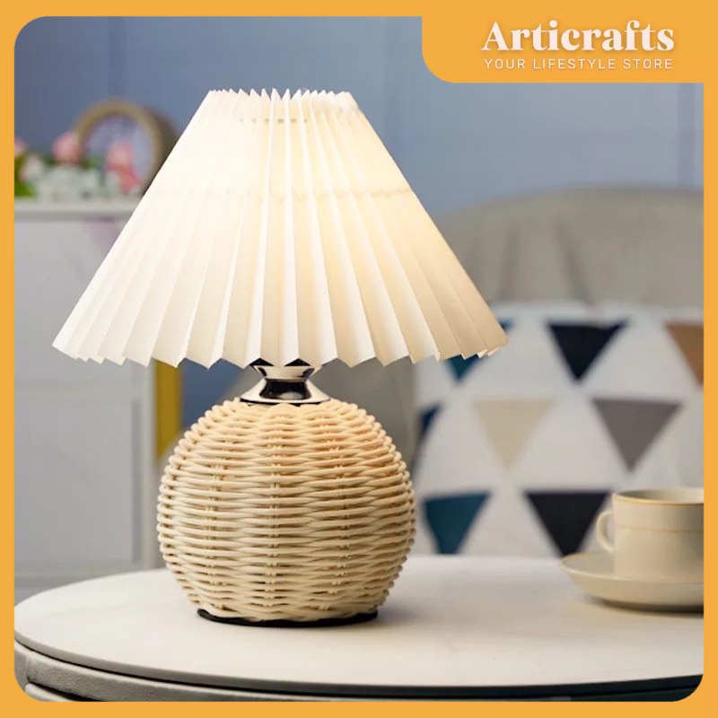 Korean Rattan Body Nordic Lamp Shade Home Decor LED Lighting | Shopee ...