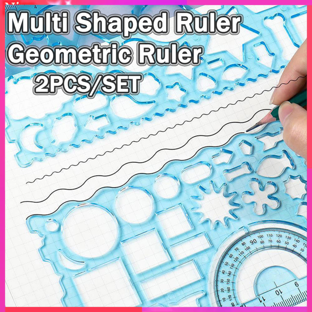 GOODAY Multi Shaped Ruler Drawing Geometry Smooth Edge Hollowed-out Geometric Rulers | Shopee ...