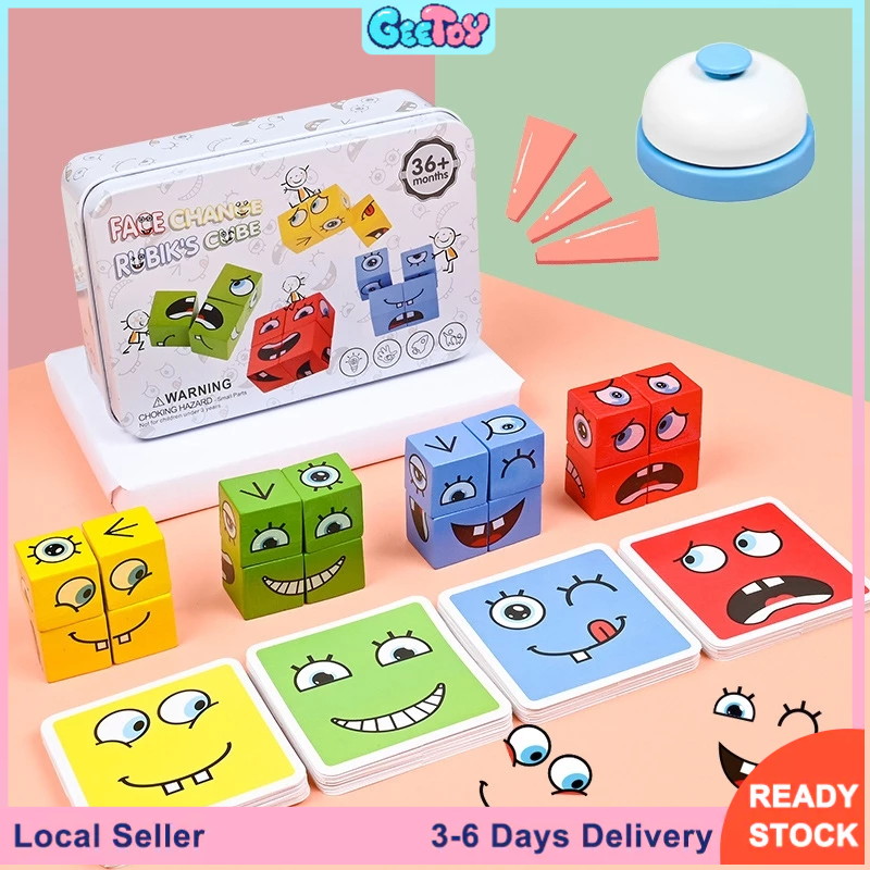 Geetoy 80pcs New Cube Face Expression Changing Puzzle Board Game ...