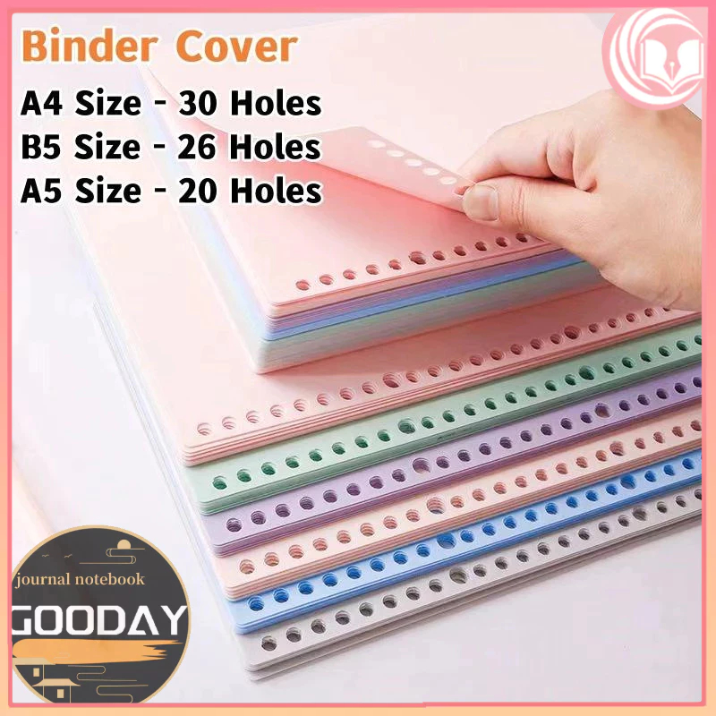 1PC A5/B5/A4 Transparent PP Cover 30 Holes Plastic Ring Binder Loose ...