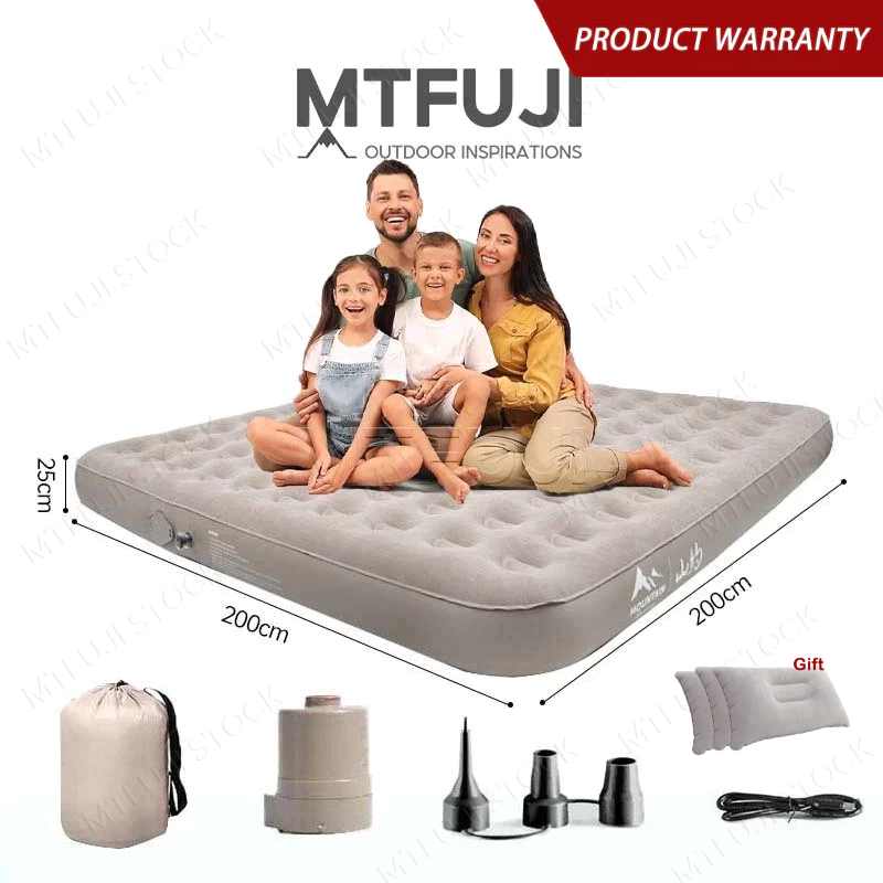 Mt.Fuji Camping Air Bed Built-in Automatic Pump Extra Large Mattress 4 ...