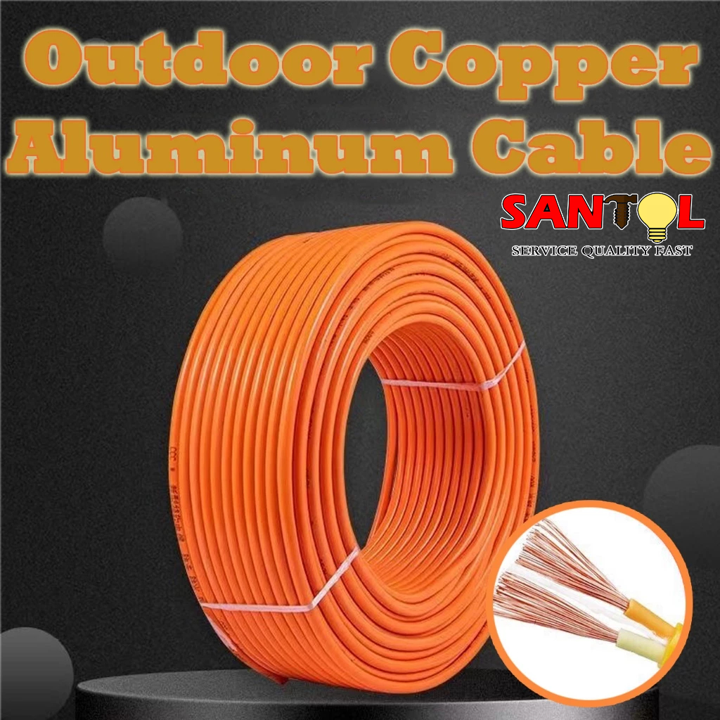 100meters 2 Cores Round Orange Power Cables Heavy Duty Extension Wire ...