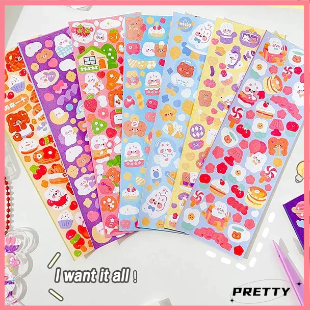 10Pcs DIY Cute Stickers Cartoon Girl Fantasy Shiny Decorative Girly ...