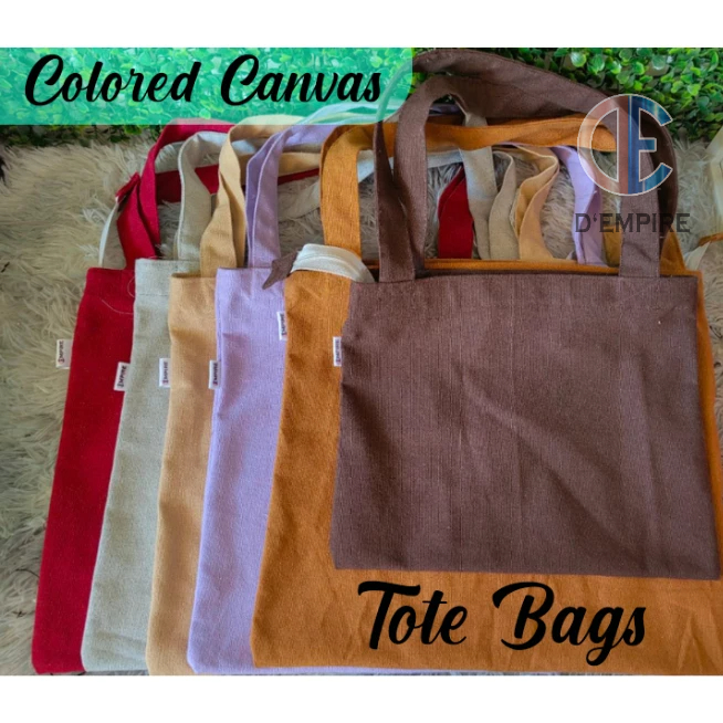 D' Empire Colored Tote Bags/ Colored Canvas Bag (Plain) | Shopee ...